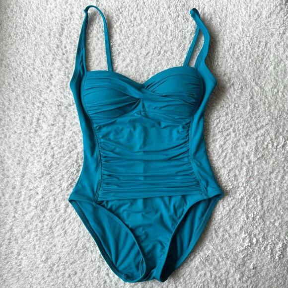La Blanca | Swim | La Blanca Ruched Turquoise Blue Swimsuit | Poshmark